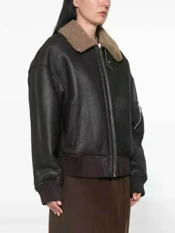N°21 Shearling-collar Leather Jacket
