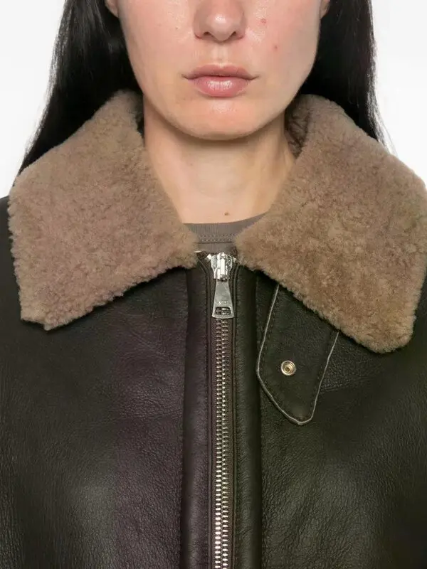 N°21 Shearling-collar Leather Jacket