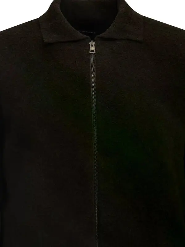 Tagliatore Zip-up Collared Cardigan - Brown