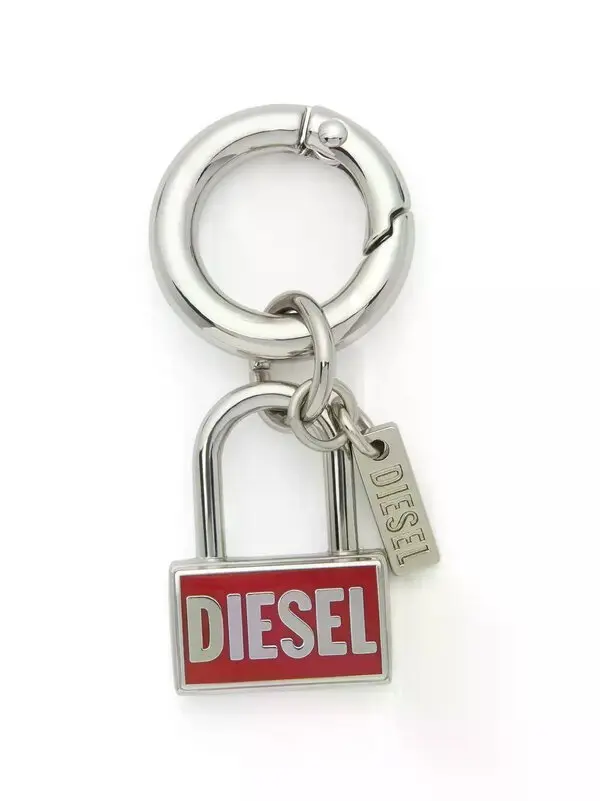 DIESEL® Charm-lock Padlock Keyring - Silver