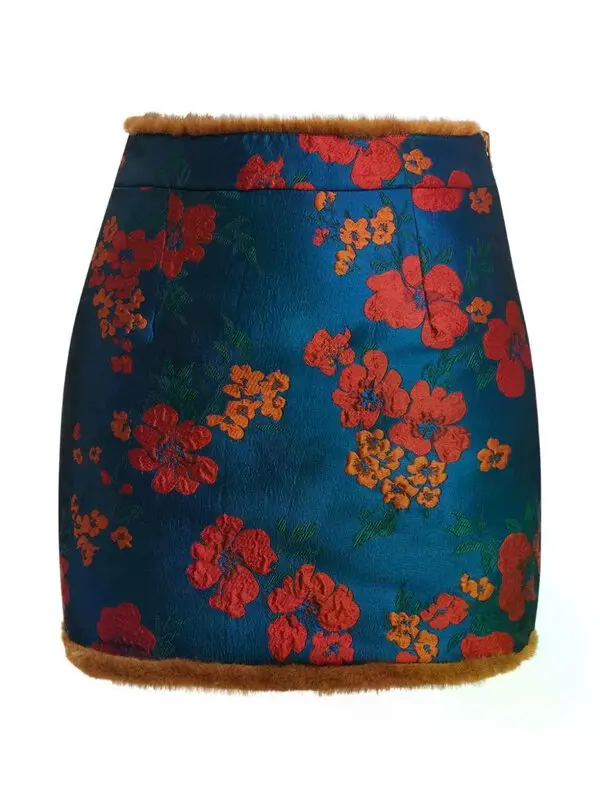 Essentiel Antwerp Kabocha Reversible Floral-jacquard Mini Skirt