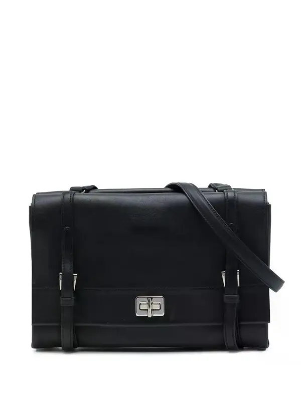 Prada 2010-2026 Lux Calf Double Sided Flap Messenger Bag Crossbody Bag