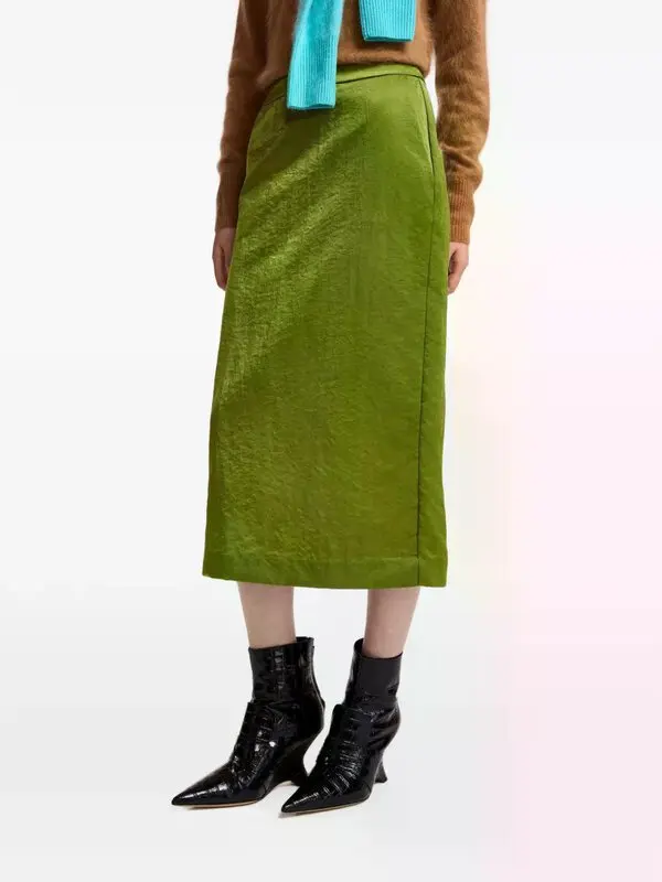 Essentiel Antwerp Kustard High-rise Straight Midi Skirt