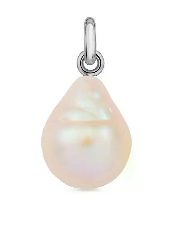 Monica Vinader Nura Baroque Pearl Pendant Charm - Silver