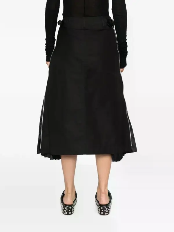 Sacai Zip-detail Pleated Midi Skirt