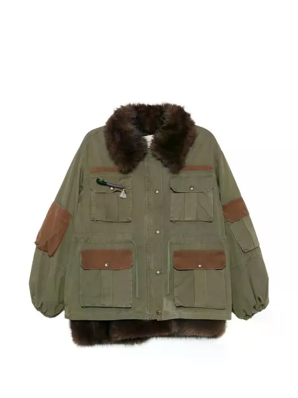 FRONT STREET 8 Faux-fur Trim Drawstring Coat