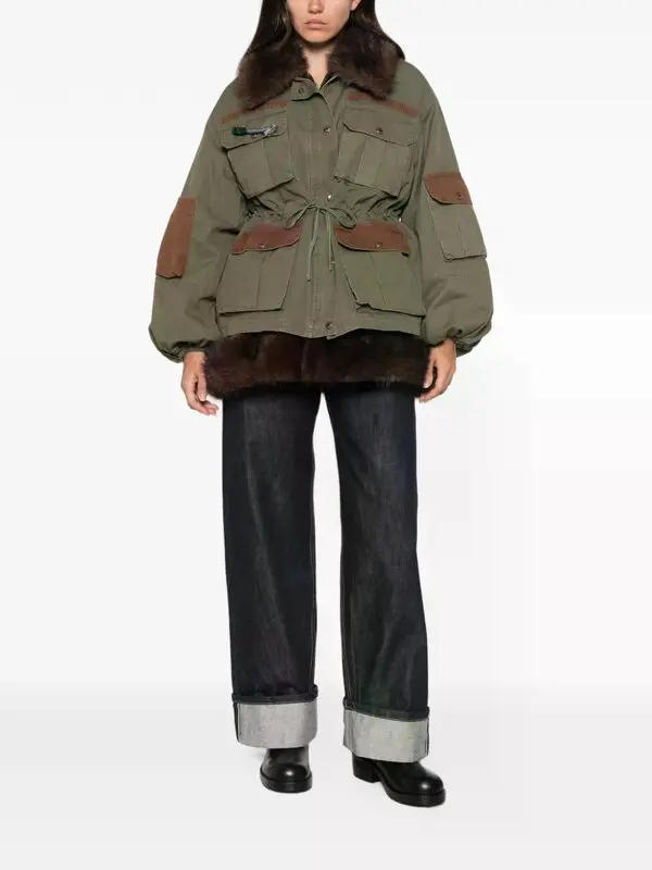 FRONT STREET 8 Faux-fur Trim Drawstring Coat