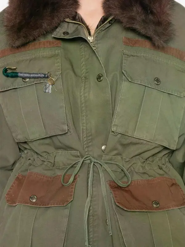 FRONT STREET 8 Faux-fur Trim Drawstring Coat