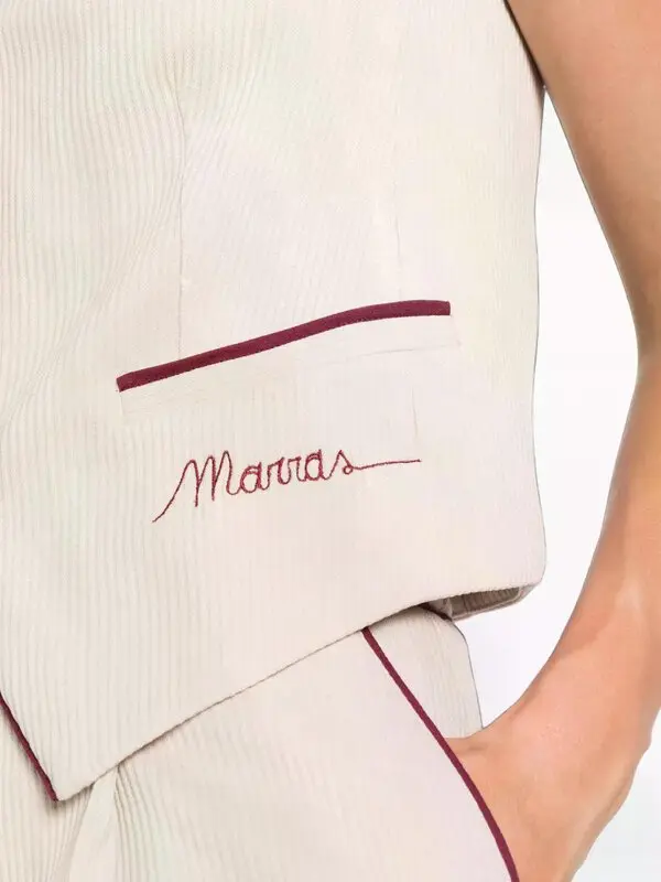 Antonio Marras Embroidered-logo Pinstriped Waistcoat