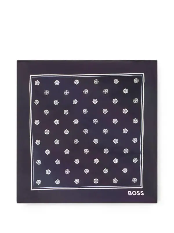BOSS Geometric-print Pocket Square