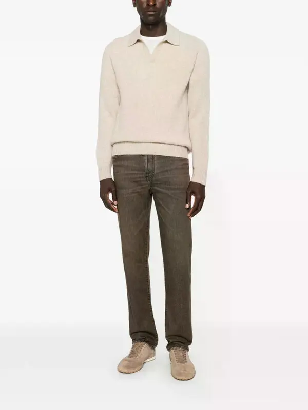 04651 / A TRIP IN A BAG Knitted Polo-collar Sweater