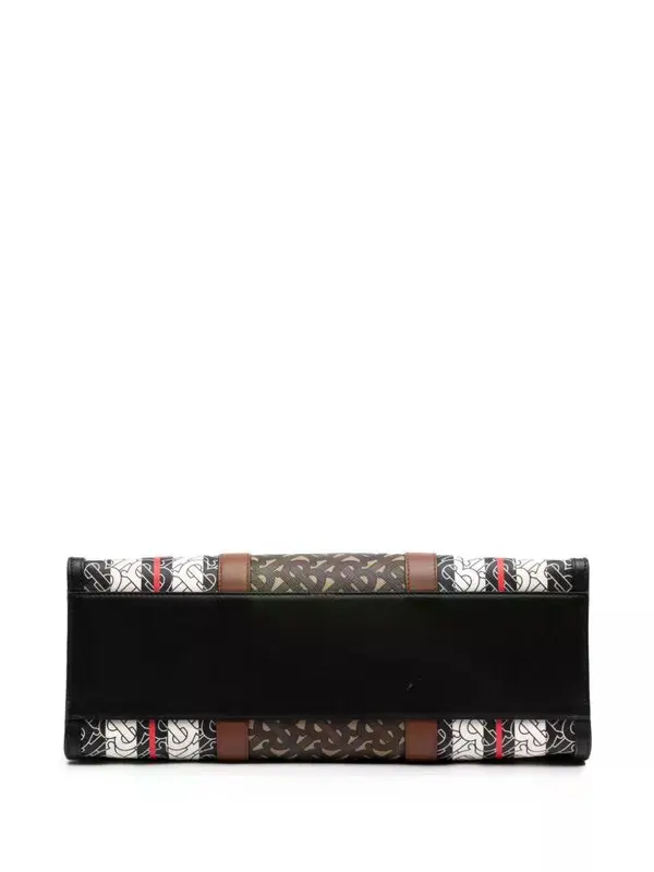 Burberry 2018-2026 Tb Monogram E Canvas Stripe Book Tote Bag