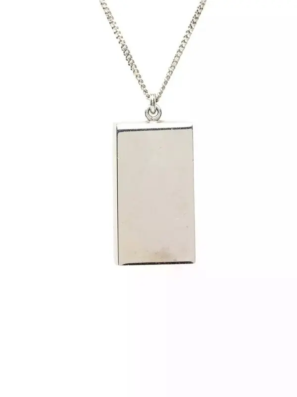 LOUIS VUITTON 2017 Brass Collier Plaque Damier Pendant Necklace Costume Necklace