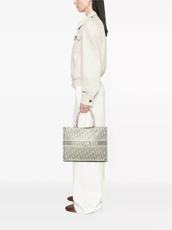 Dior Medium Oblique Embroidered Canvas Book Tote Bag