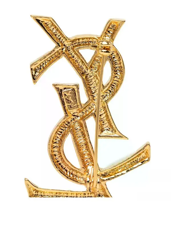 Saint Laurent 2000-2026 Plated Cassandre Pin Brooch Costume Brooch