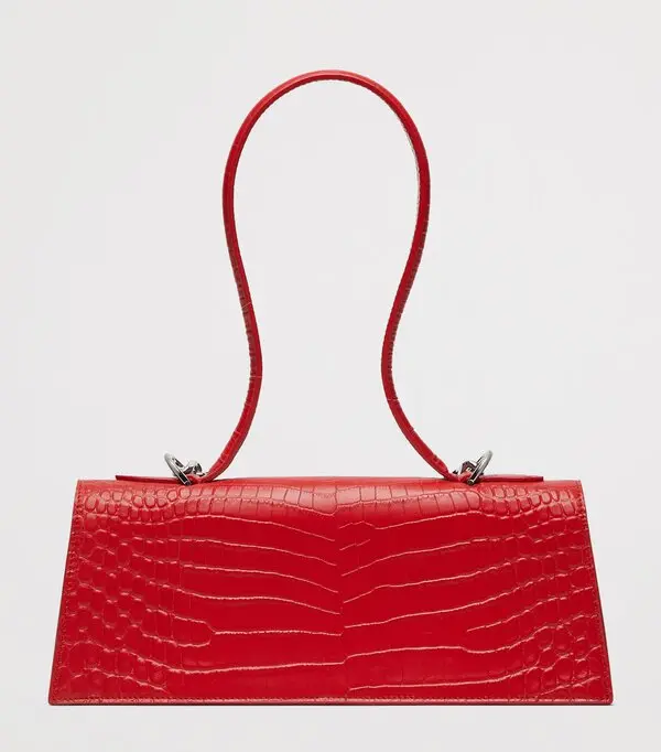 Alexander McQueen Croc-effect Jewelled Top-handle Bag