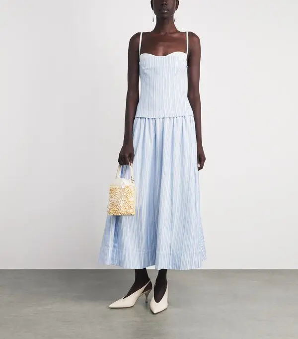 Simkhai Quinlin Bustier Midi Dress - Blue