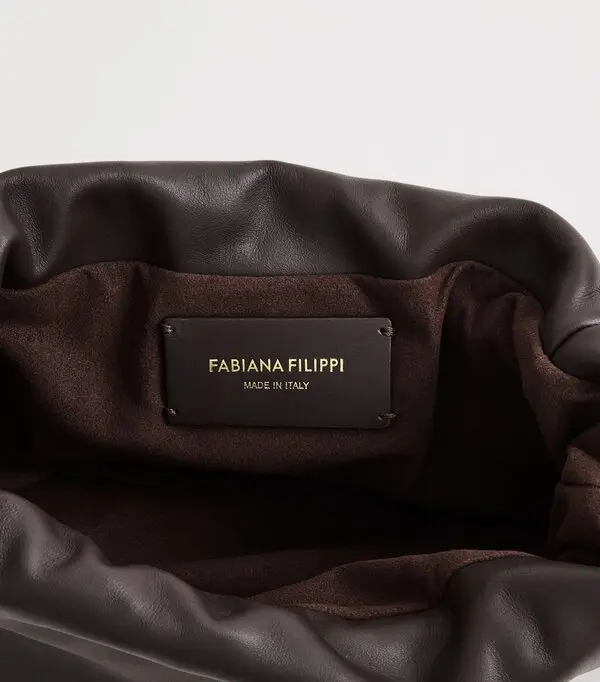 Fabiana Filippi Nappa Leather Muffin Clutch Bag