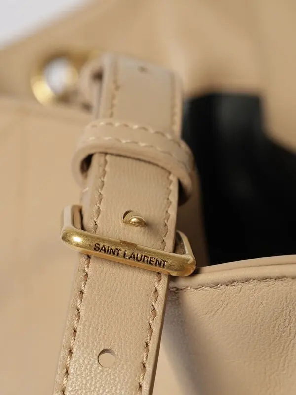 Saint Laurent Jamie Small Quilted Lambskin Bucket Bag - Beige