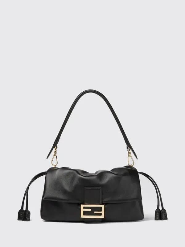 Fendi Medium Baguette Shoulder Bag In Lambskin Nappa - Black