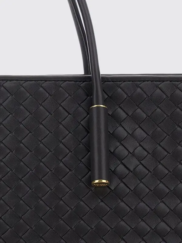 Bottega Veneta Barbara Intrecciato Lambskin Handbag - Coffee