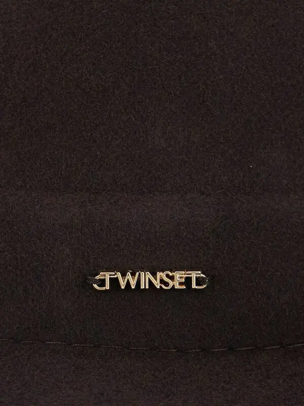TWINSET Wide-brimmed Wool Felt Hat With Metal Logo