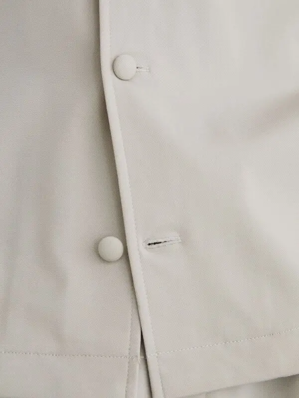 REISS Cuban-collar Short-sleeve Shirt - Light Stone