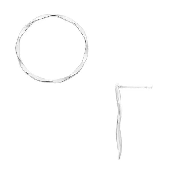 HEATHER HAWKINS Sterling Circle Stud Earrings - Silver
