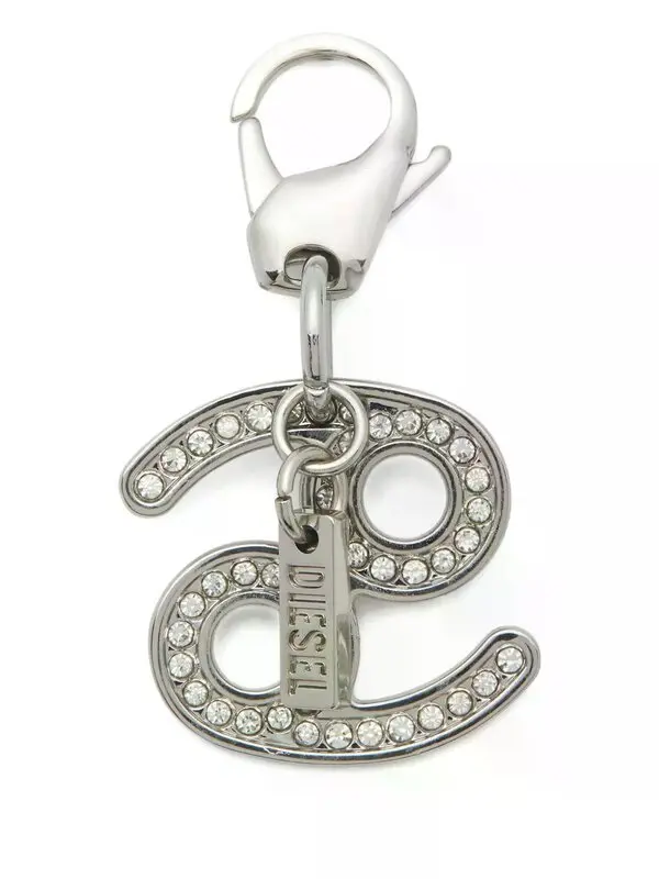 DIESEL® Metal Cancer Charm With Rhinestones - Silver