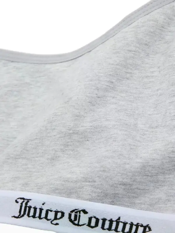 Juicy Couture Logo-underband Scoop-neck Bralette - Grey