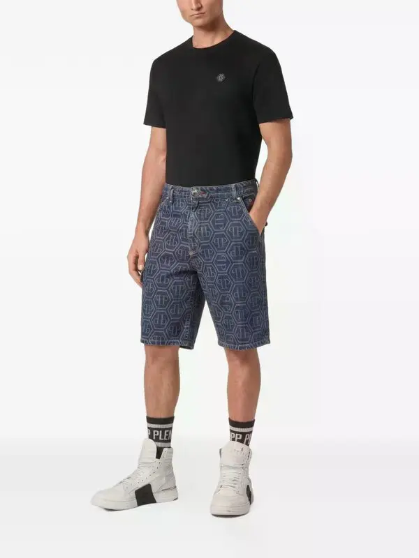 Philipp Plein Denim Formentera Shorts Monogram Basic