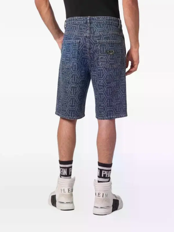 Philipp Plein Denim Formentera Shorts Monogram Basic