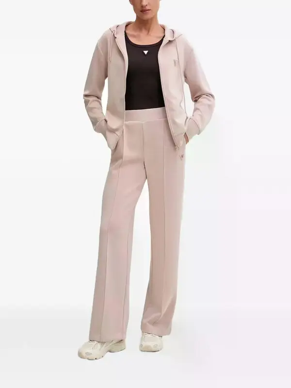 Guess Logo-plaque Pintuck-detail Track Pants