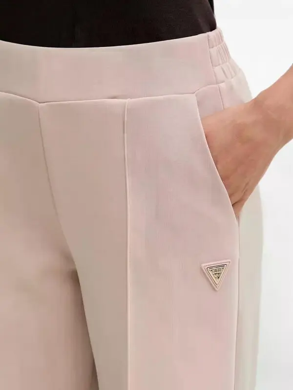 Guess Logo-plaque Pintuck-detail Track Pants