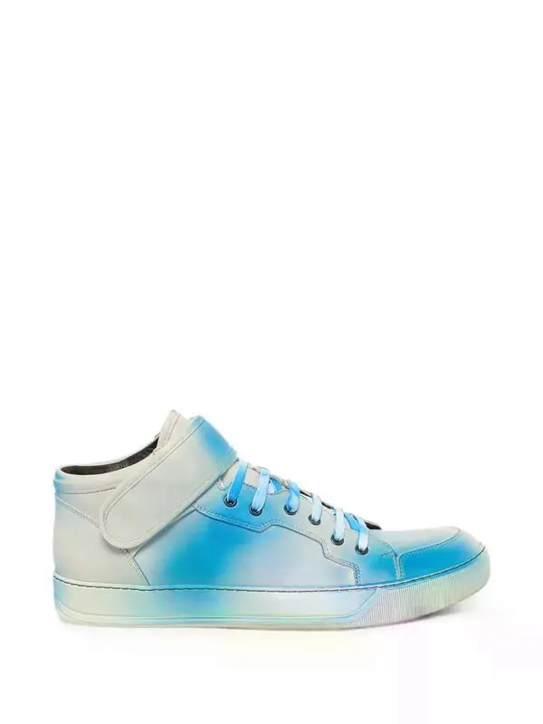 LANVIN Midtop Touch-strap Lace-up Sneakers