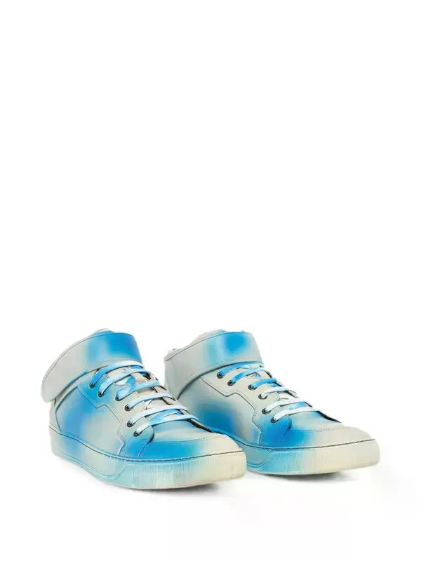 LANVIN Midtop Touch-strap Lace-up Sneakers