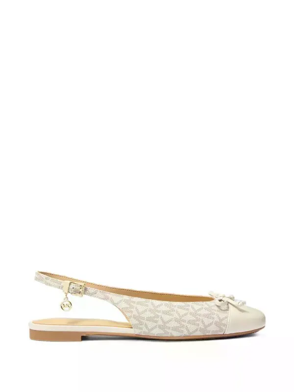 Michael Kors Piper Signature Logo Slingback Ballet Flats - Neutrals