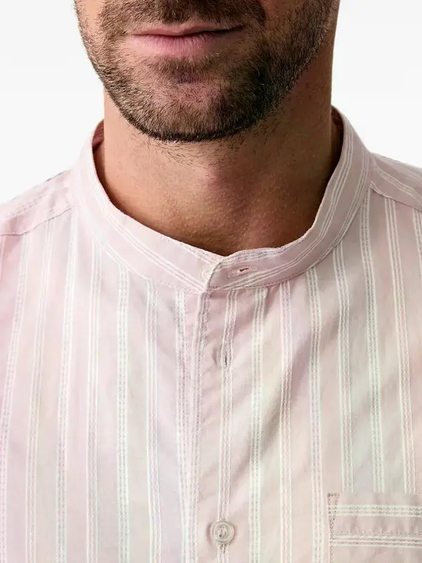 BENETTON Striped Band-collar Shirt