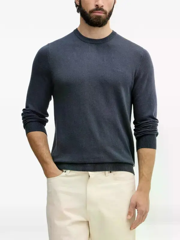 Guess Logo-embroidered Crew-neck Sweater