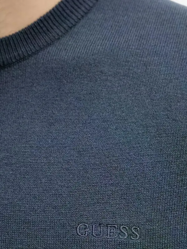 Guess Logo-embroidered Crew-neck Sweater