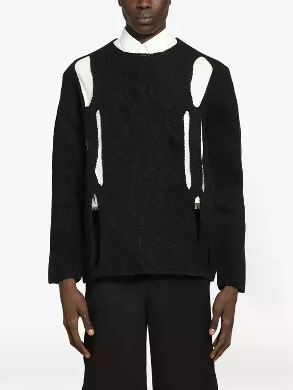 Comme Des Garçons Cut-out Knitted Sweater