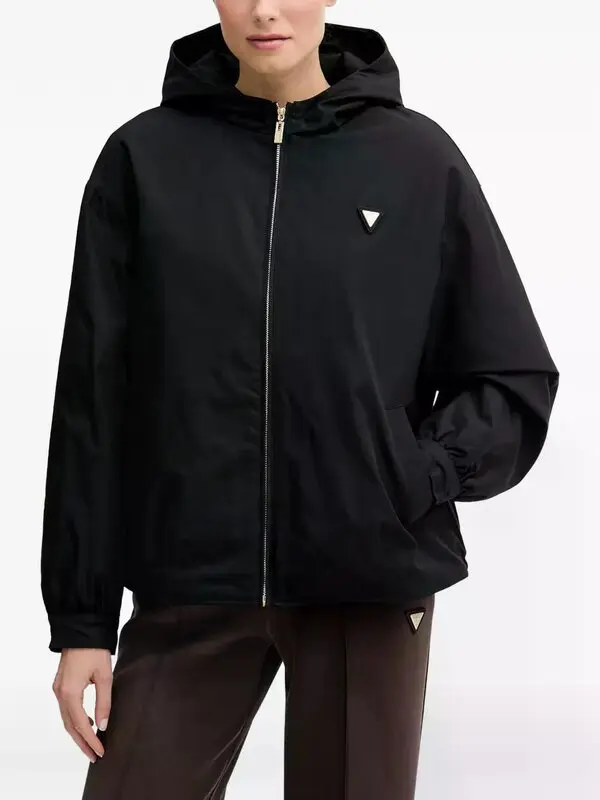 Guess Logo-plaque Hooded Jacket