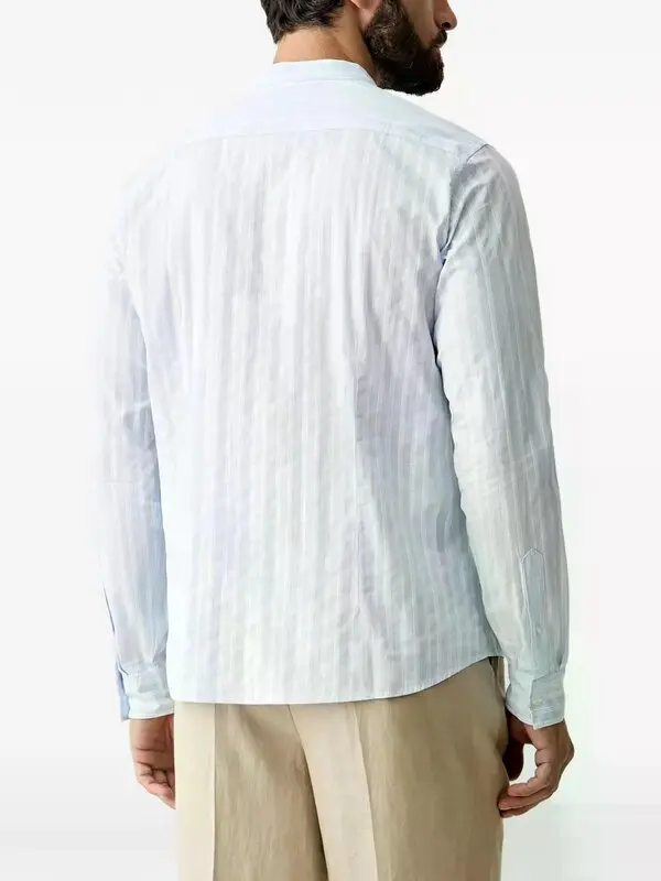 BENETTON Striped Mandarin-collar Shirt