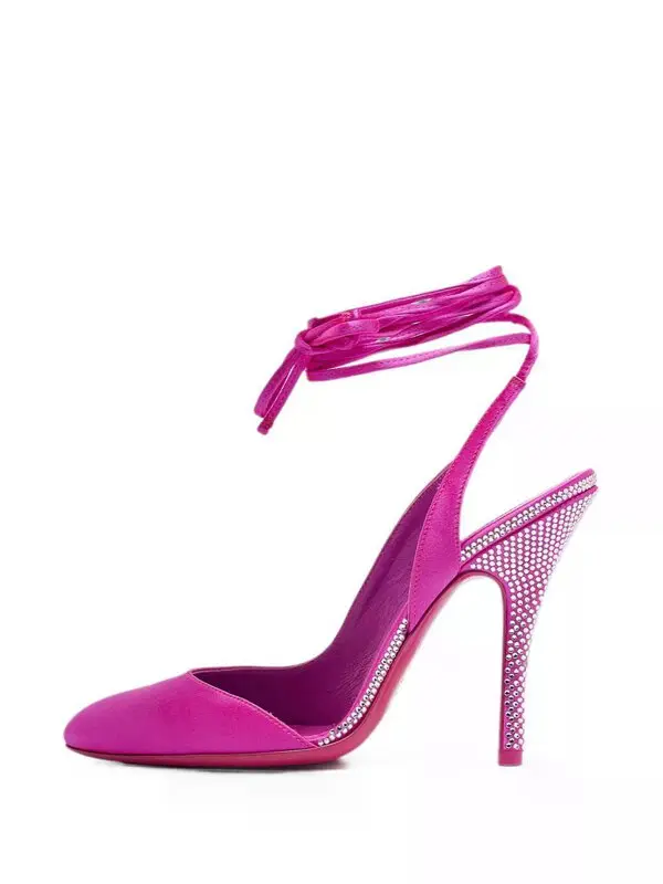 Attico Crystal-embellished Ankle-strap Pumps
