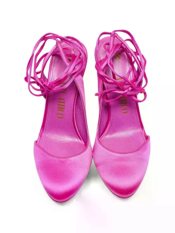 Attico Crystal-embellished Ankle-strap Pumps