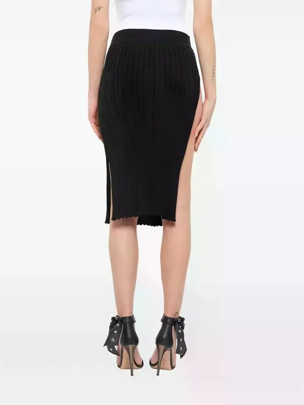 Givenchy Ribbed-knit Side-slit Midi Skirt