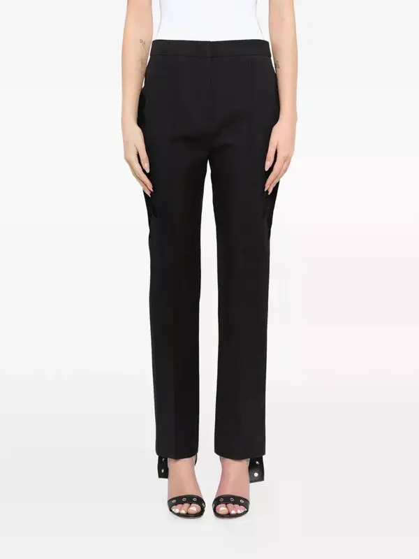 Givenchy Podium Velvet-appliqué Pocket Trousers - Black