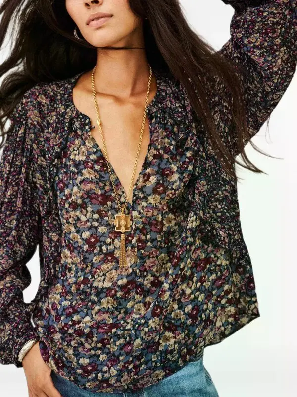 Ba&sh Kross Floral-print Ruffled Blouse