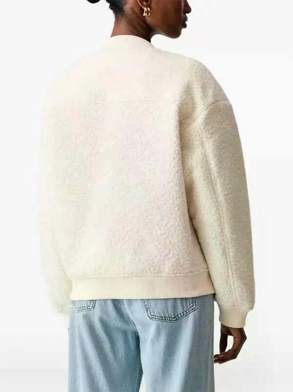 Guess Fleece-texture Bomber Jacket
