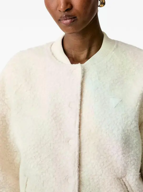 Guess Fleece-texture Bomber Jacket